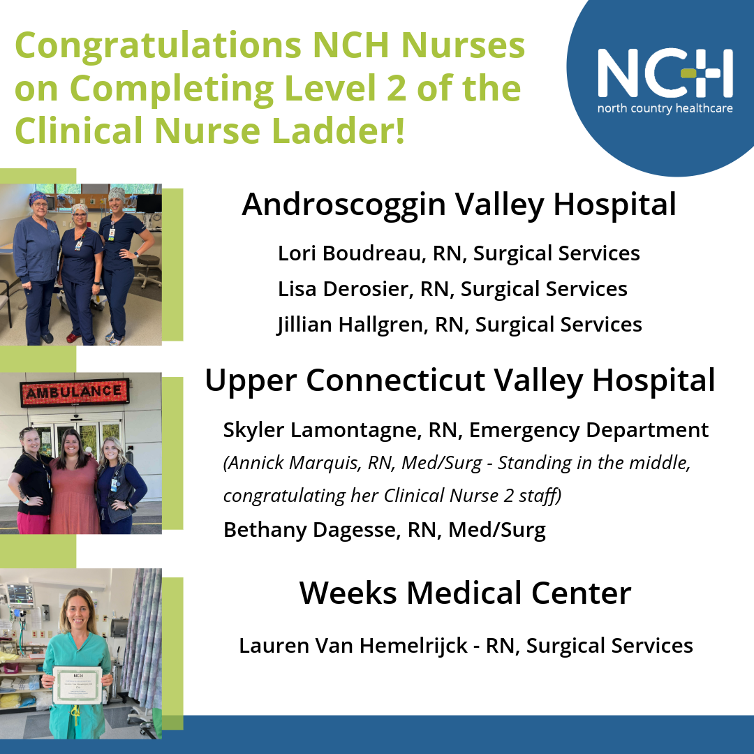 Nurses Earn Clinical Ladder – Level 2 Recognition - Androscoggin Valley ...